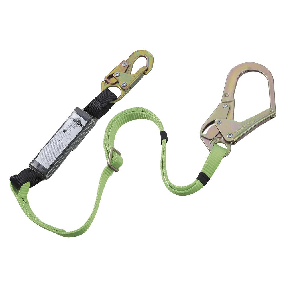 PEAKWORKS SHOCK ABSORBING ADJUSTABLE LANYARD - SINGLE LEG - SNAP & FOR ...